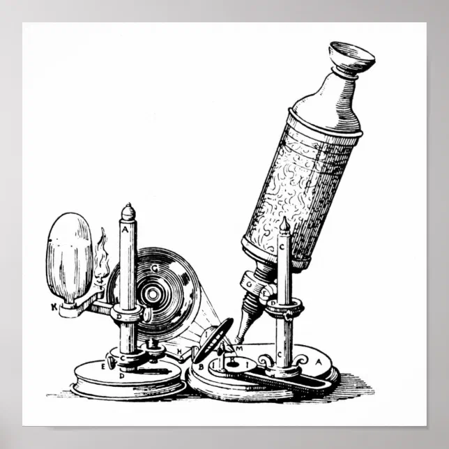 Robert Hooke's Microscope Poster | Zazzle