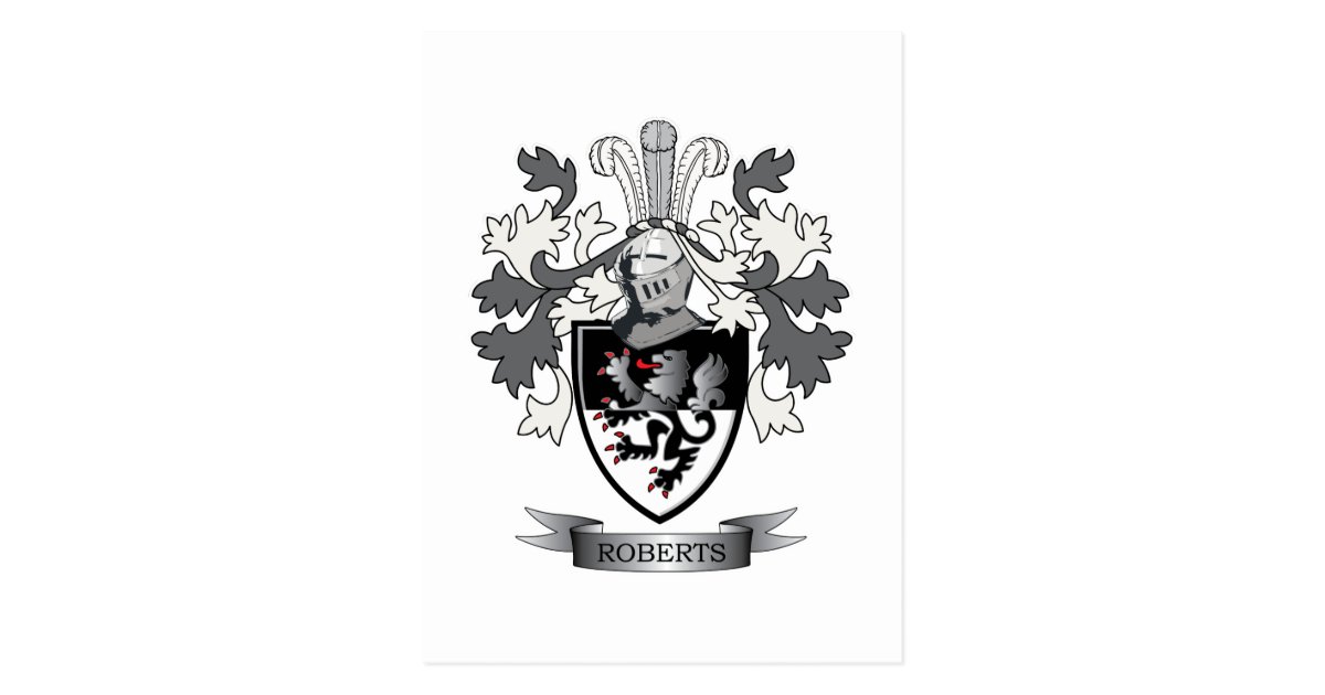 Roberts Family Crest Coat of Arms Postcard | Zazzle.com