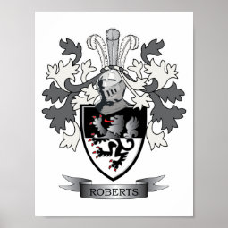 Roberts Family Crest Coat of Arms Poster | Zazzle