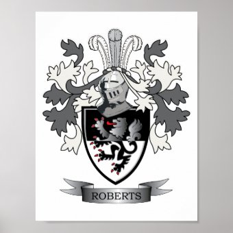 Roberts Family Crest Coat of Arms Poster | Zazzle