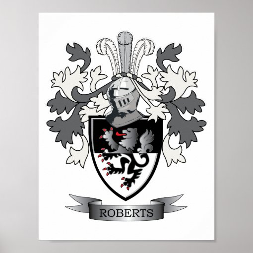 Roberts Family Crest Coat of Arms Poster | Zazzle