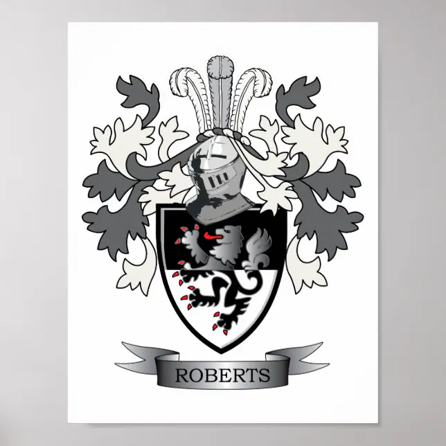 Roberts Family Crest Coat of Arms Poster | Zazzle