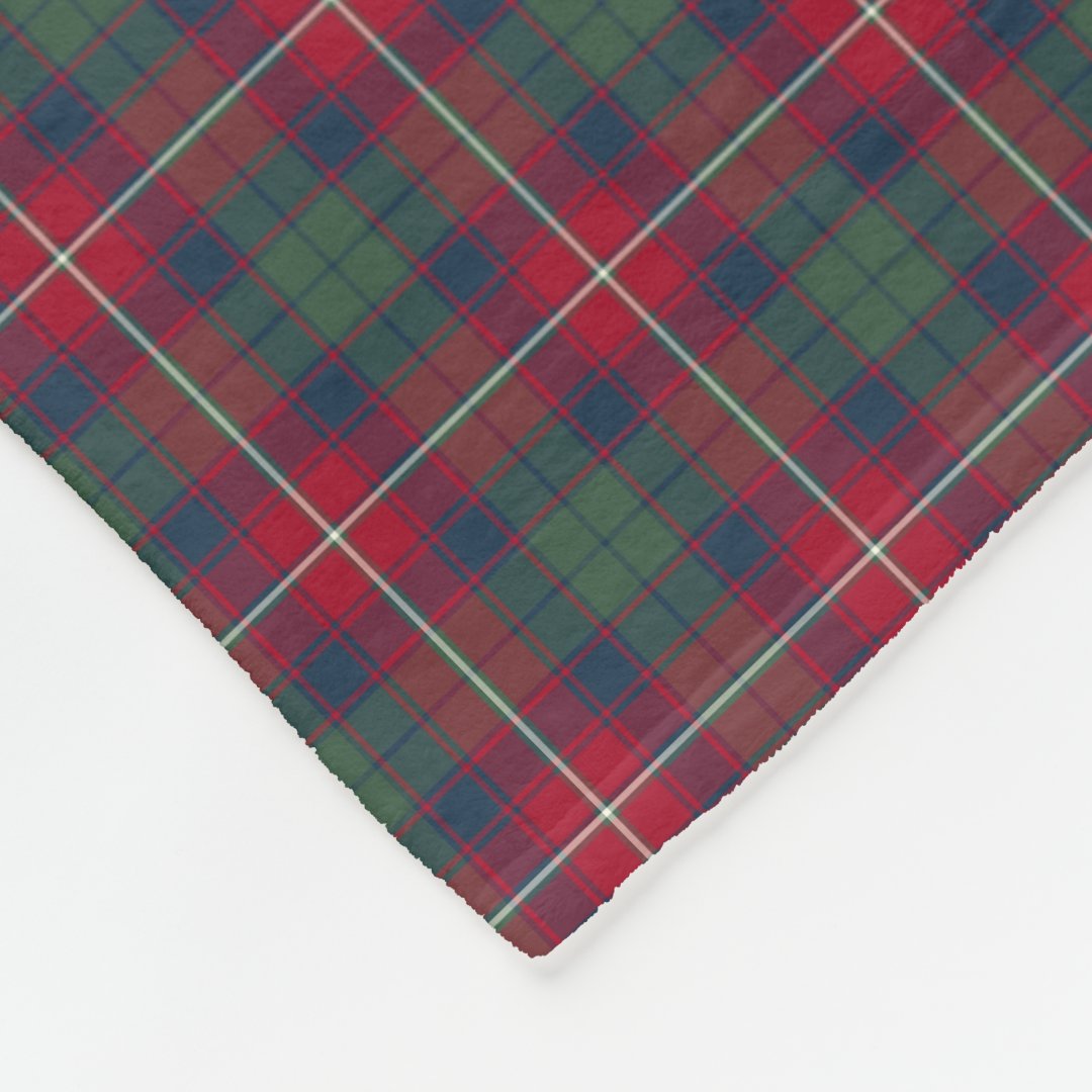 Robertson Clan Red, Blue, and Green Tartan Fleece Blanket | Zazzle