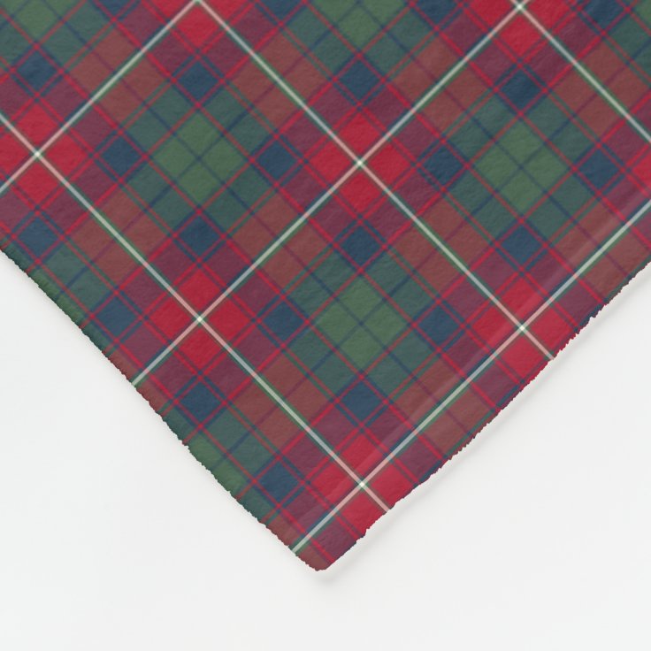 Robertson Clan Red, Blue, and Green Tartan Fleece Blanket | Zazzle