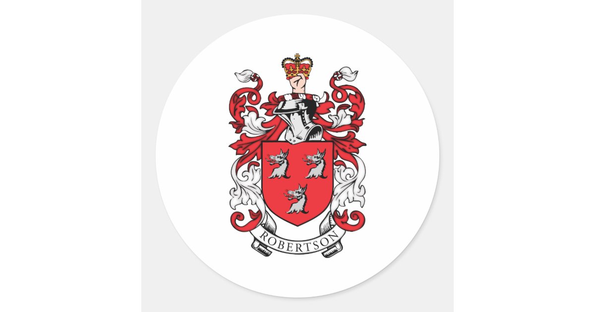 Robertson Family Coat of Arms Classic Round Sticker | Zazzle