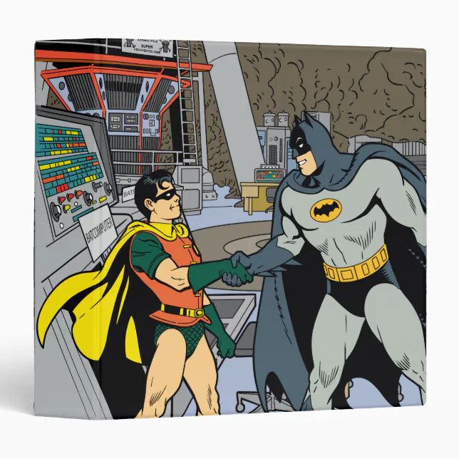 Robin And Batman Handshake 3 Ring Binder | Zazzle