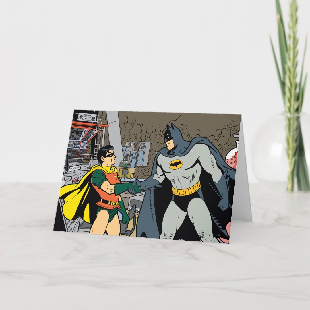 Robin And Batman Handshake Card | Zazzle