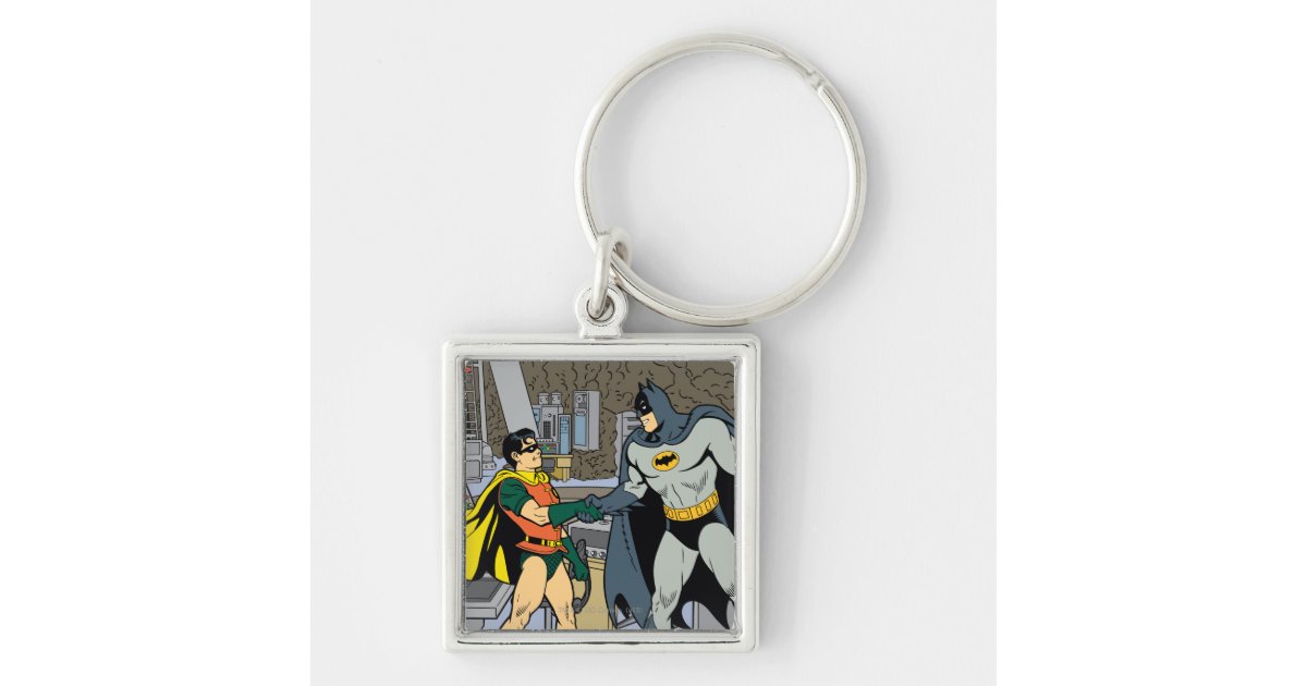 Robin And Batman Handshake Keychain | Zazzle
