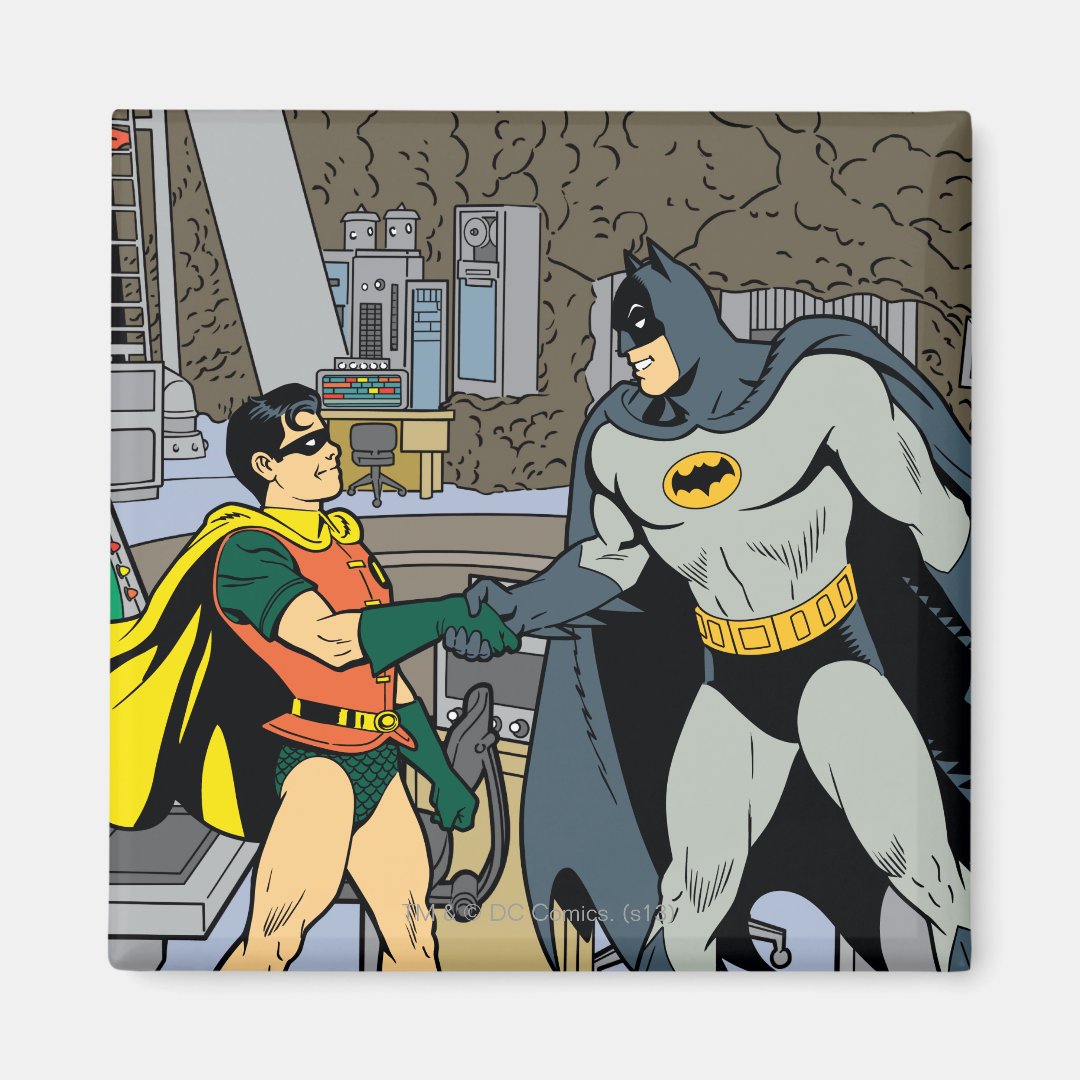 Robin And Batman Handshake Magnet | Zazzle