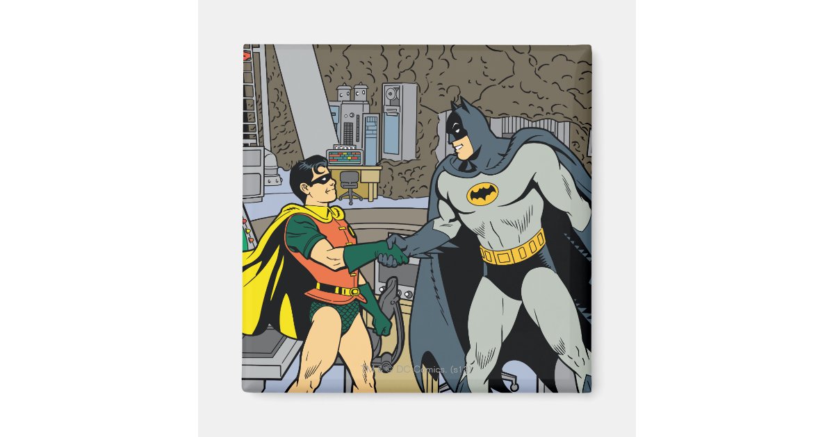 Robin And Batman Handshake Magnet | Zazzle