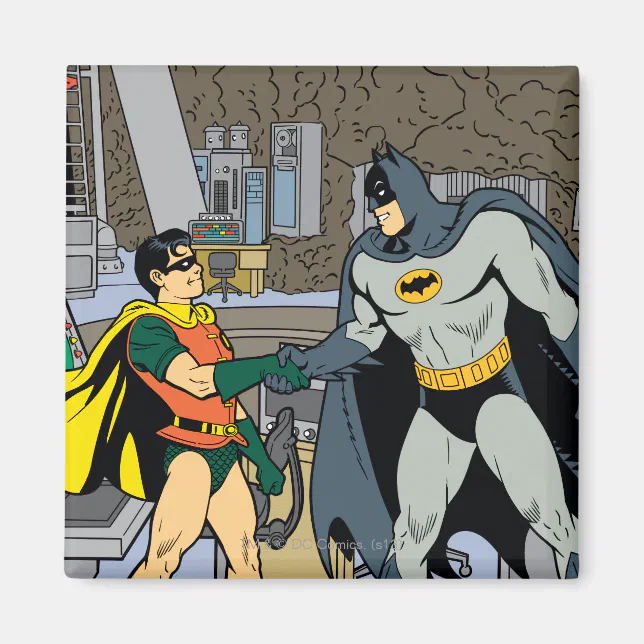 Robin And Batman Handshake Magnet | Zazzle