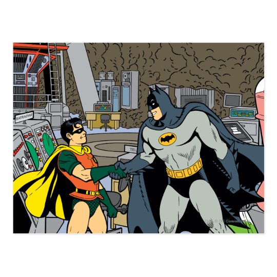 Robin And Batman Handshake Postcard | Zazzle.com