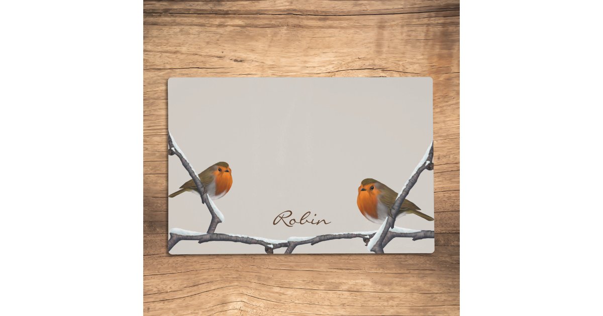 Robin Birds on Branch Natural Placemat | Zazzle