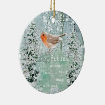 robin christmas ornament winter snow decoration | Zazzle
