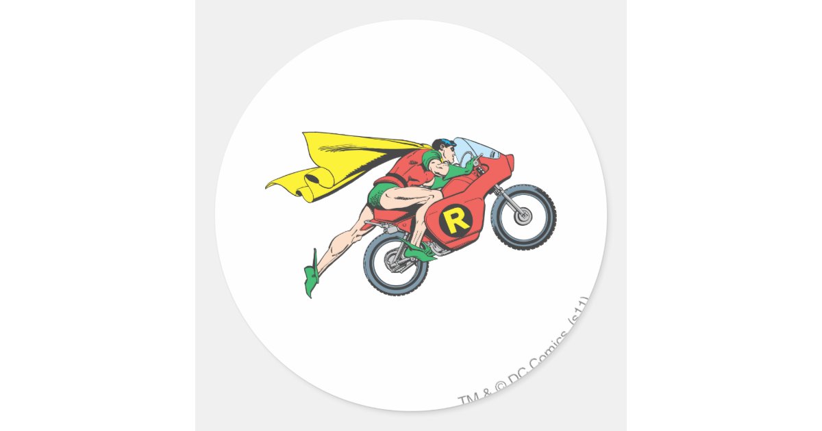 Robin & Cycle Classic Round Sticker | Zazzle