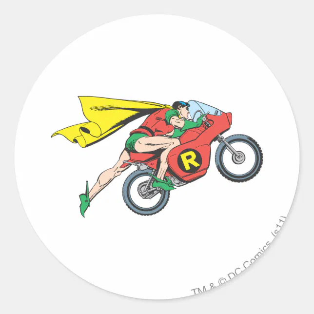 Robin & Cycle Classic Round Sticker | Zazzle