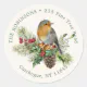 Robin, holly, pine Christmas return address label | Zazzle