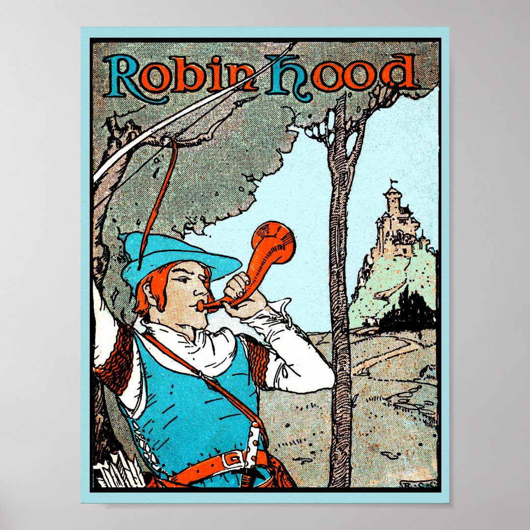 Robin Hood Antique Illustration Merry Men Poster | Zazzle