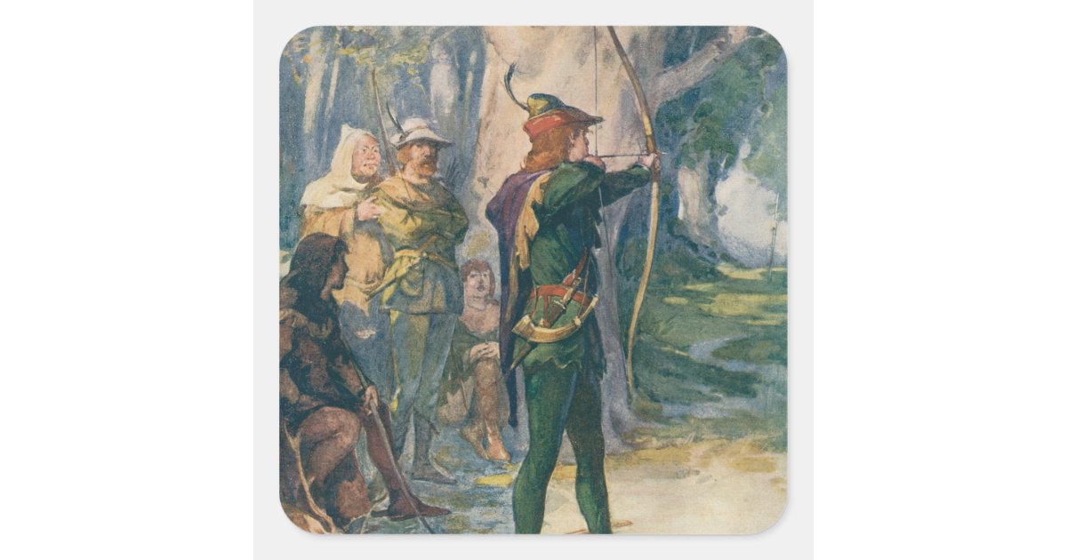 Robin Hood Square Sticker | Zazzle