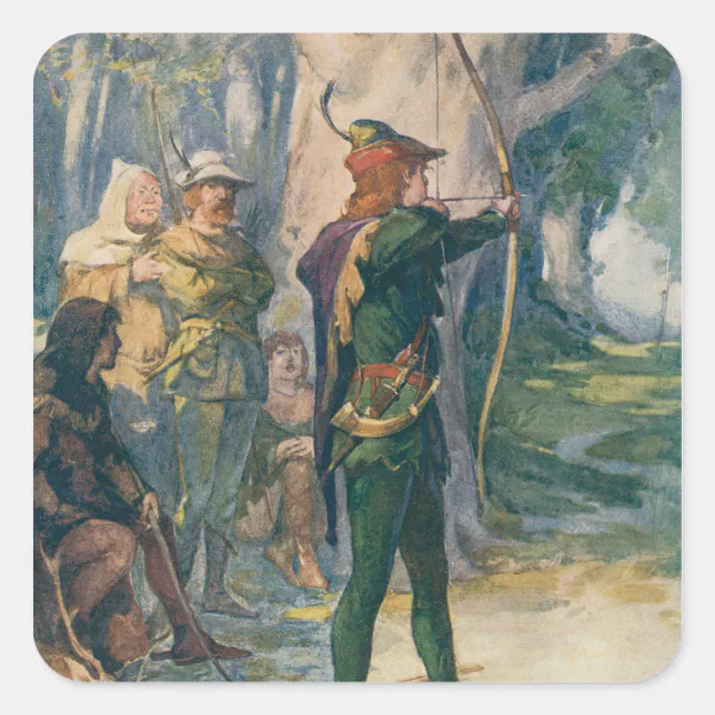 Robin Hood Square Sticker | Zazzle