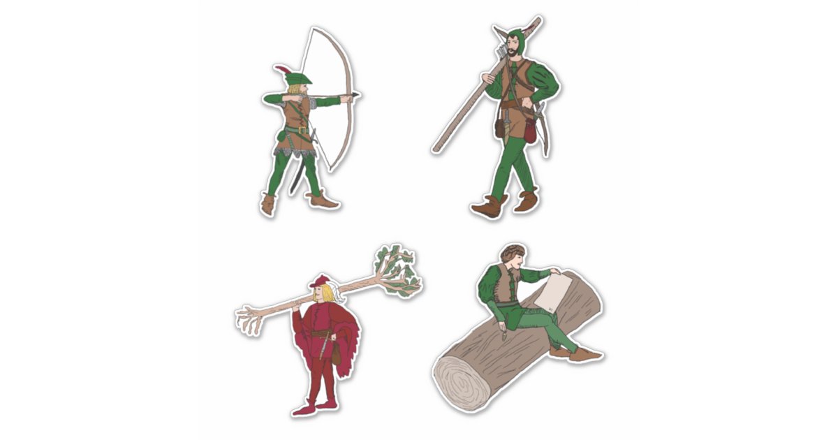 Robin Hood Sticker 4-pack | Zazzle