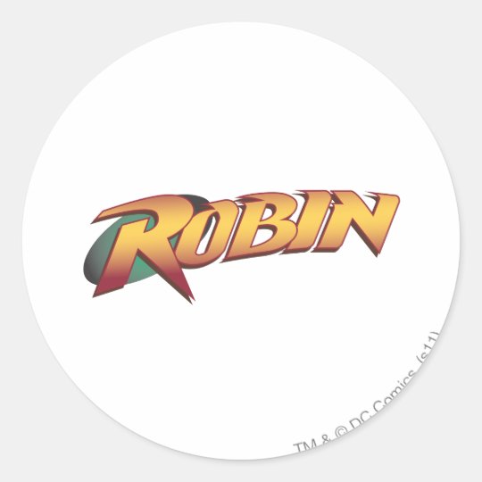 Robin Name Logo Classic Round Sticker | Zazzle.com