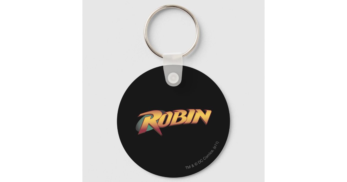 Robin Name Logo Keychain | Zazzle