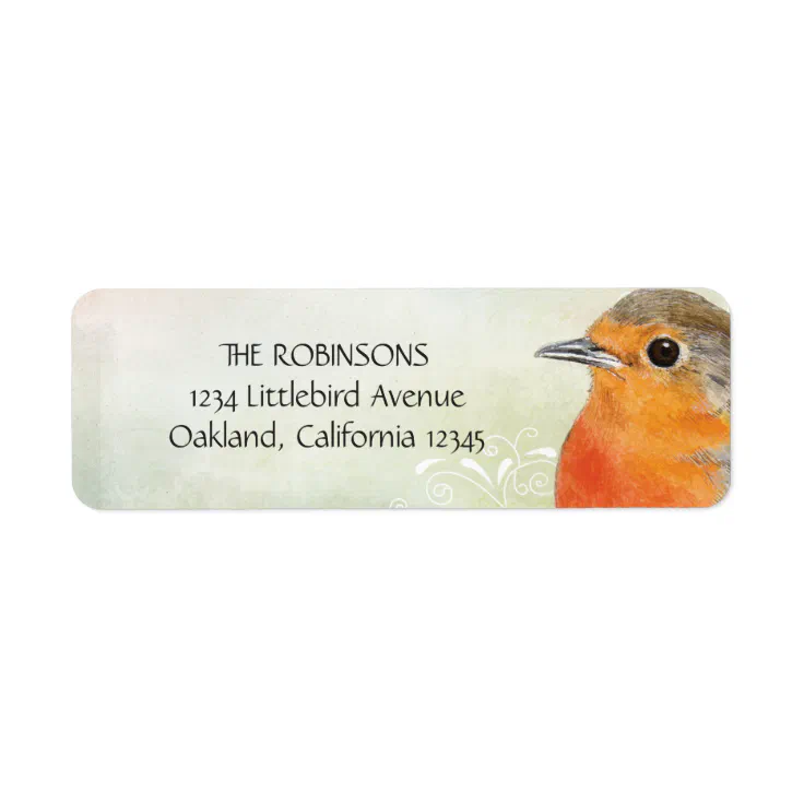 Robin Red Breast Return Address Labels | Zazzle