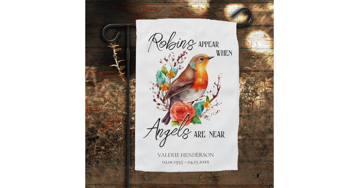 Robin Remembrance Memorial Garden Flag | Zazzle