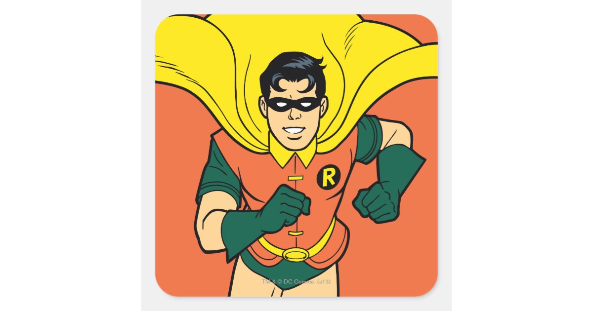 Robin Running Square Sticker | Zazzle