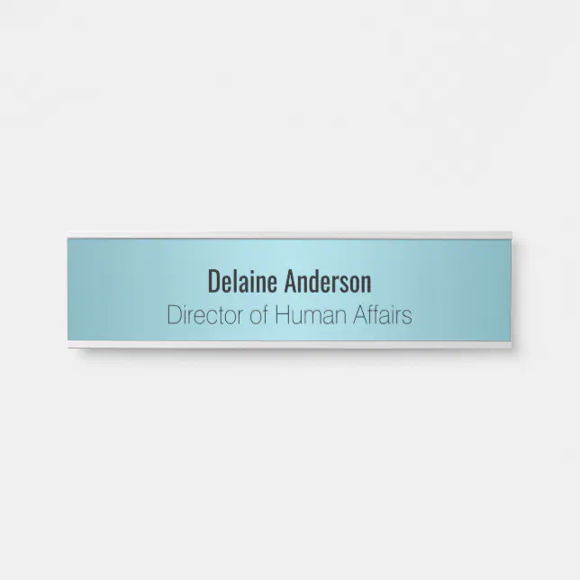 Robin Shell Blue Metallic Personalized Name Plate | Zazzle
