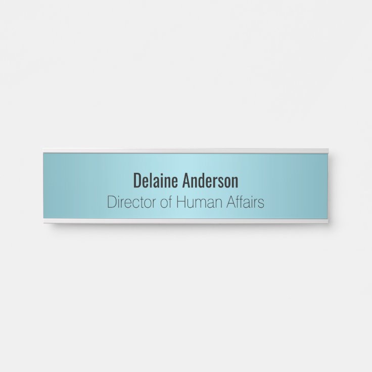 Robin Shell Blue Metallic Personalized Name Plate | Zazzle