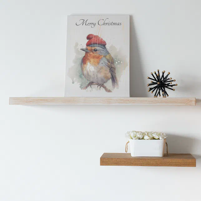 Robin Winter Delight, custom Wooden Box Sign | Zazzle