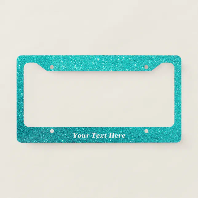 Robin's Egg blue Glitter Ombre Teal Cyan Custom License Plate Frame ...