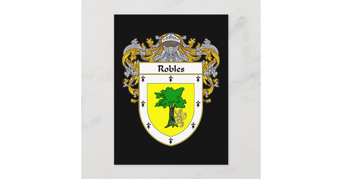 Robles Coat of Arms (Mantled) Postcard | Zazzle