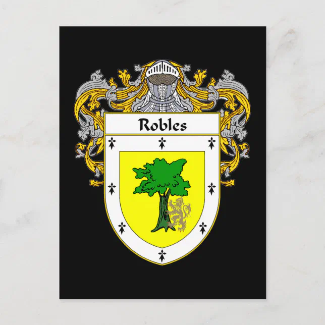 Robles Coat of Arms (Mantled) Postcard | Zazzle