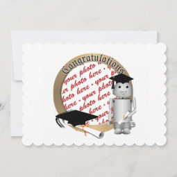 Robo-X9 Robot Graduation Photo Frame Invitation | Zazzle
