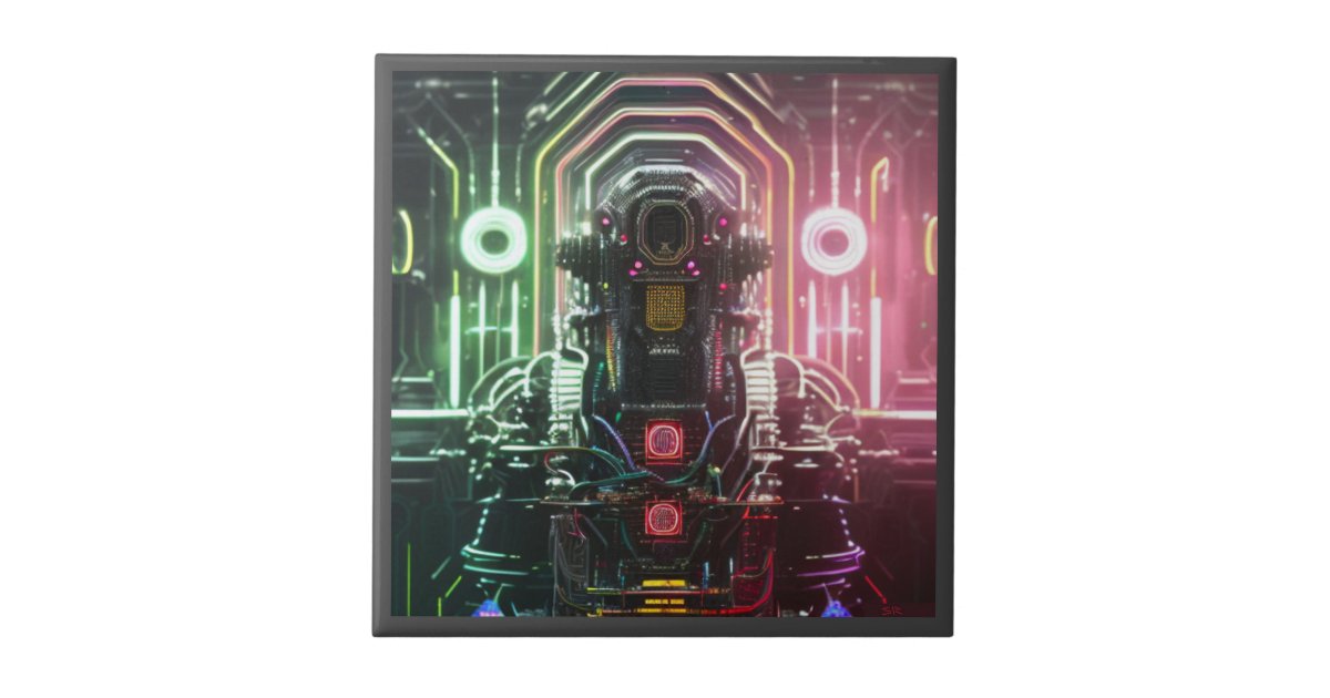 Robot 1 small ceramic tile | Zazzle