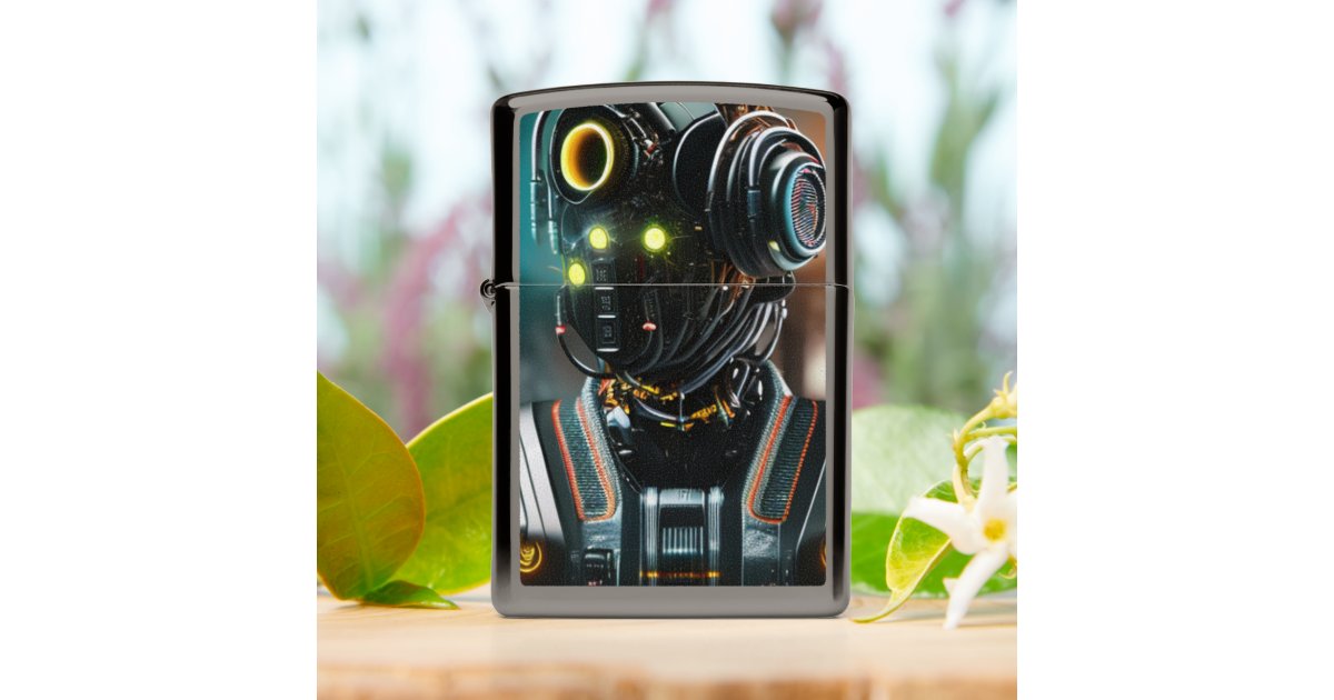 Robot 3 black ice Zippo lighter | Zazzle