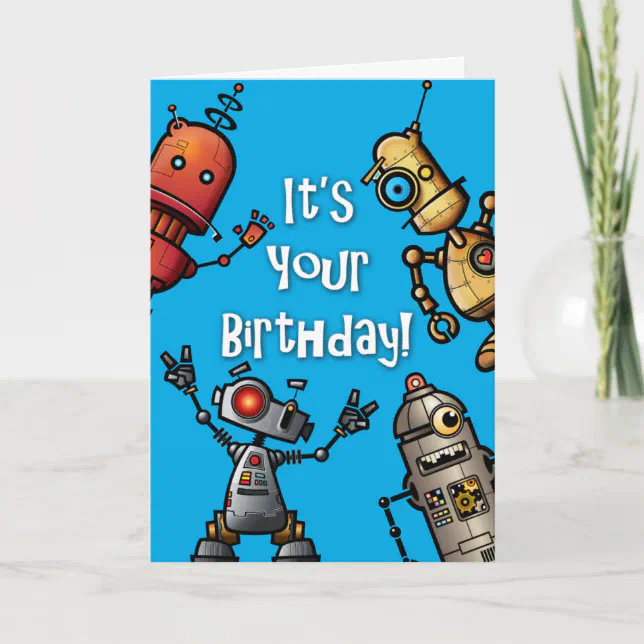 Robot Birthday Card | Zazzle