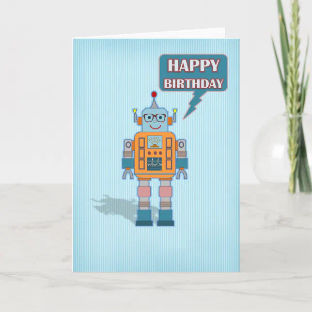 Robot Birthday Card | Zazzle