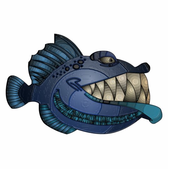 "Robot Blue" Fish with Attitude Cutout | Zazzle.com