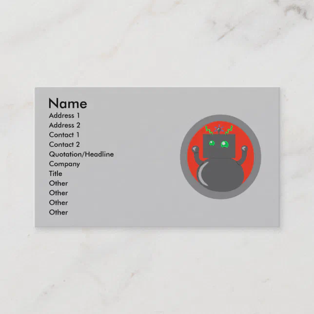 Robot Business Cards | Zazzle