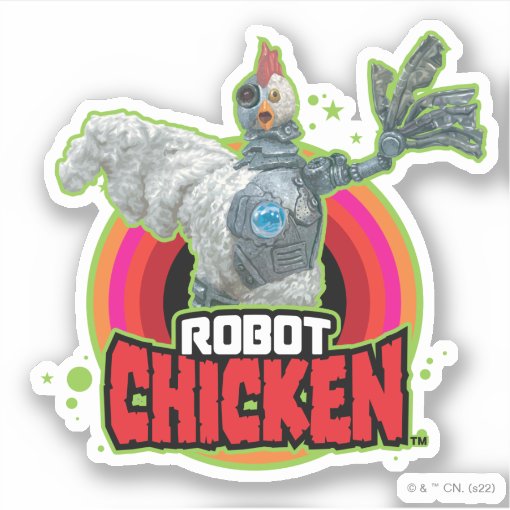 Robot Chicken Character Logo Sticker | Zazzle