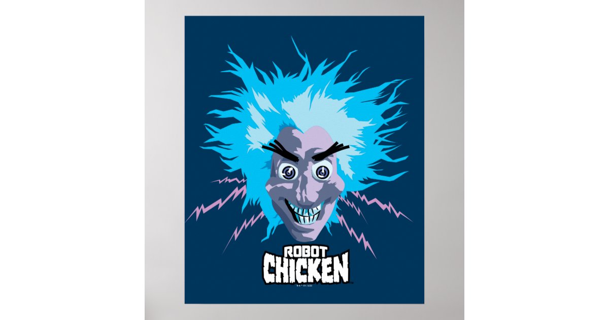 Robot Chicken Scientist Head Graphic Poster | Zazzle