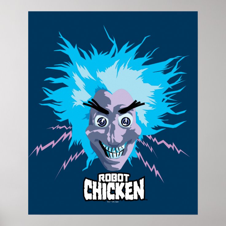 Robot Chicken Scientist Head Graphic Poster | Zazzle