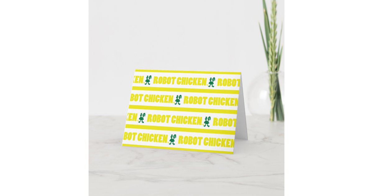 Robot Chicken Stripe Pattern Card | Zazzle