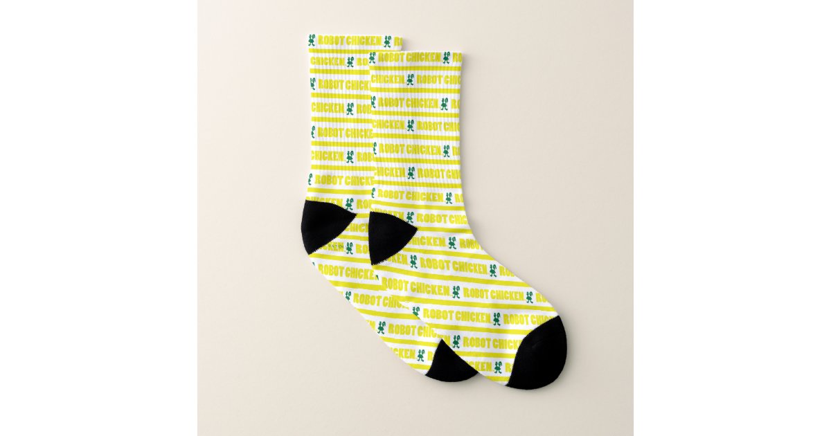 Robot Chicken Stripe Pattern Socks | Zazzle