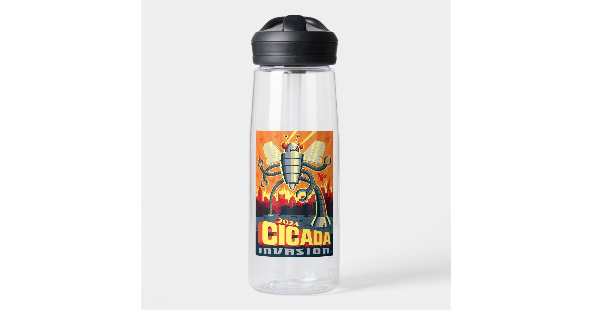 Robot Cicada Water Bottle | Zazzle
