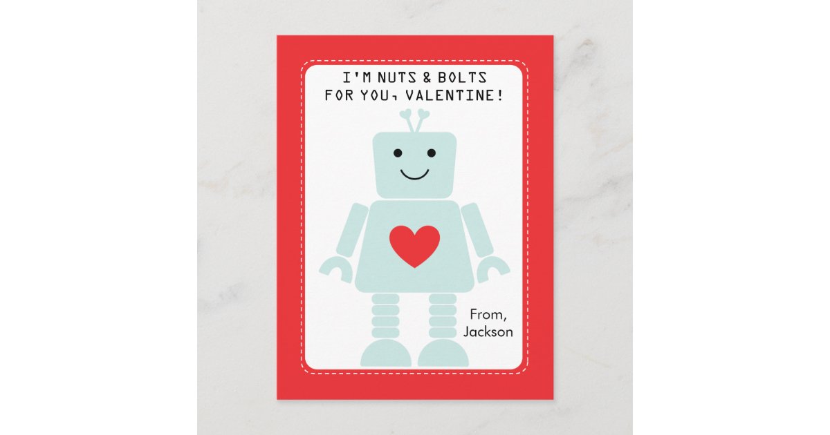 Robot Class Valentines Holiday Postcard | Zazzle.com